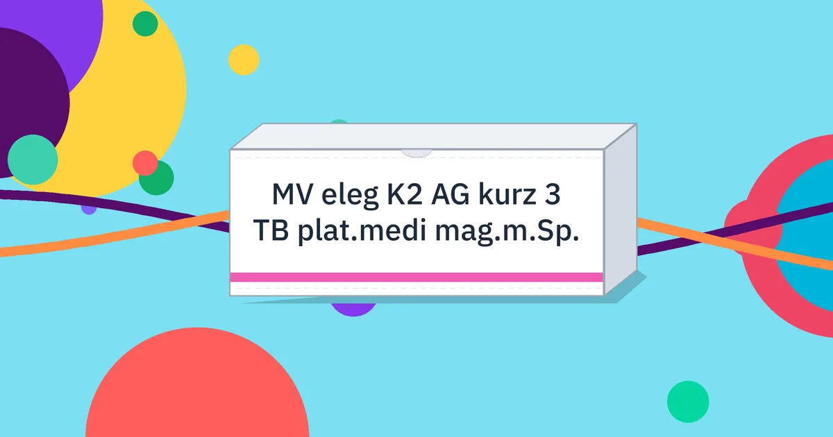 Symbolbild: Packung mit der Aufschrift MV eleg K2 AG kurz 3 TB plat.medi mag.m.Sp. (PZN 14634814) – Verfügbarkeit und Bezug in Apotheken in Frankfurt am Main