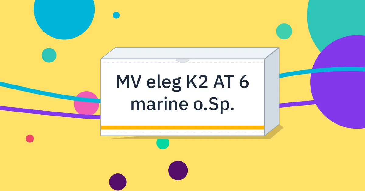 Symbolbild: Packung mit der Aufschrift MV eleg K2 AT 6 marine o.Sp. (PZN 15286522) – Verfügbarkeit und Bezug in Apotheken in Frankfurt am Main