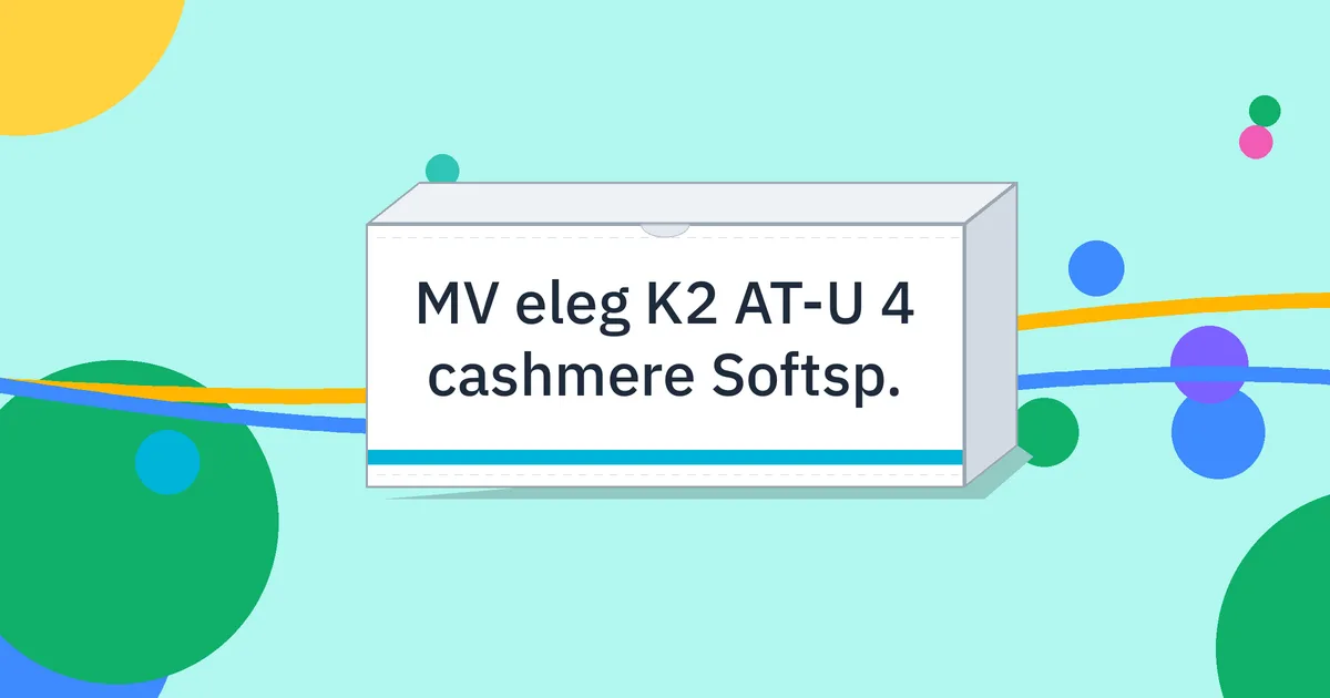 Symbolbild: Packung mit der Aufschrift MV eleg K2 AT-U 4 cashmere Softsp. (PZN 15288797) – Verfügbarkeit und Bezug in Apotheken in Frankfurt am Main