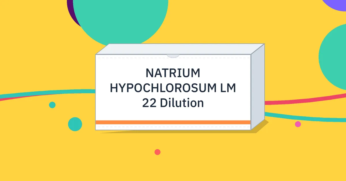 Symbolbild: Packung mit der Aufschrift NATRIUM HYPOCHLOROSUM LM 22 Dilution (PZN 12963086) – Verfügbarkeit und Bezug in Apotheken in Frankfurt am Main