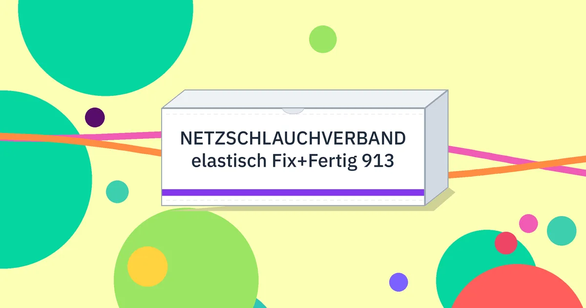Symbolbild: Packung mit der Aufschrift NETZSCHLAUCHVERBAND elastisch Fix+Fertig 913 (PZN 02092420) – Verfügbarkeit und Bezug in Apotheken in Frankfurt am Main