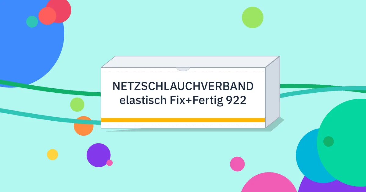 Symbolbild: Packung mit der Aufschrift NETZSCHLAUCHVERBAND elastisch Fix+Fertig 922 (PZN 02092549) – Verfügbarkeit und Bezug in Apotheken in Frankfurt am Main