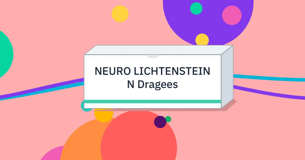Symbolbild: Packung mit der Aufschrift NEURO LICHTENSTEIN N Dragees (PZN 04892047) – Verfügbarkeit und Bezug in Apotheken in Frankfurt am Main