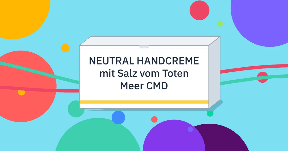 Symbolbild: Packung mit der Aufschrift NEUTRAL HANDCREME mit Salz vom Toten Meer CMD (PZN 10034649) – Verfügbarkeit und Bezug in Apotheken in Frankfurt am Main