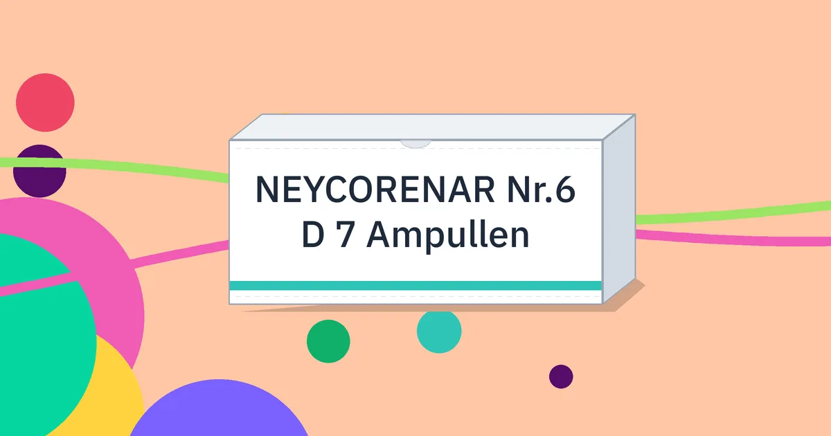 Symbolbild: Packung mit der Aufschrift NEYCORENAR Nr.6 D 7 Ampullen (PZN 06486446) – Verfügbarkeit und Bezug in Apotheken in Frankfurt am Main