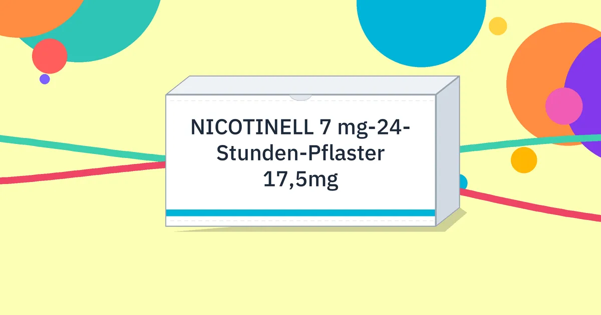Symbolbild: Packung mit der Aufschrift NICOTINELL 7 mg-24-Stunden-Pflaster 17,5mg (PZN 20277809) – Verfügbarkeit und Bezug in Apotheken in Frankfurt am Main