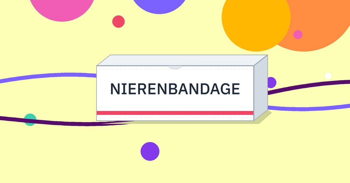 Symbolbild: Packung mit der Aufschrift NIERENBANDAGE (PZN 11147864) – Verfügbarkeit und Bezug in Apotheken in Frankfurt am Main