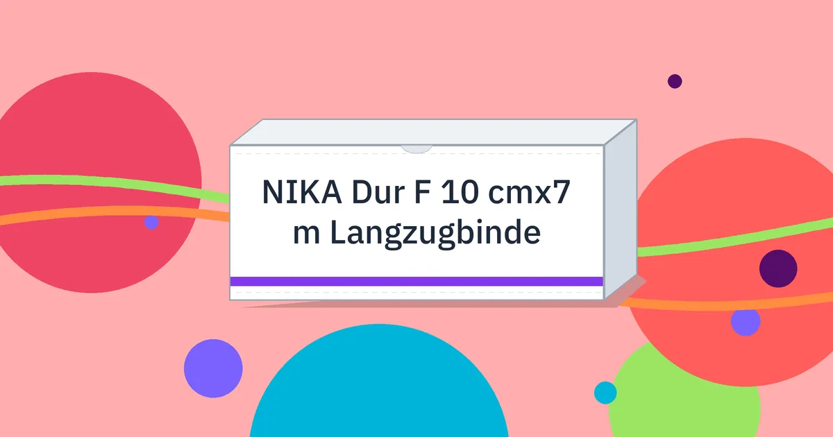 Symbolbild: Packung mit der Aufschrift NIKA Dur F 10 cmx7 m Langzugbinde (PZN 18171498) – Verfügbarkeit und Bezug in Apotheken in Frankfurt am Main