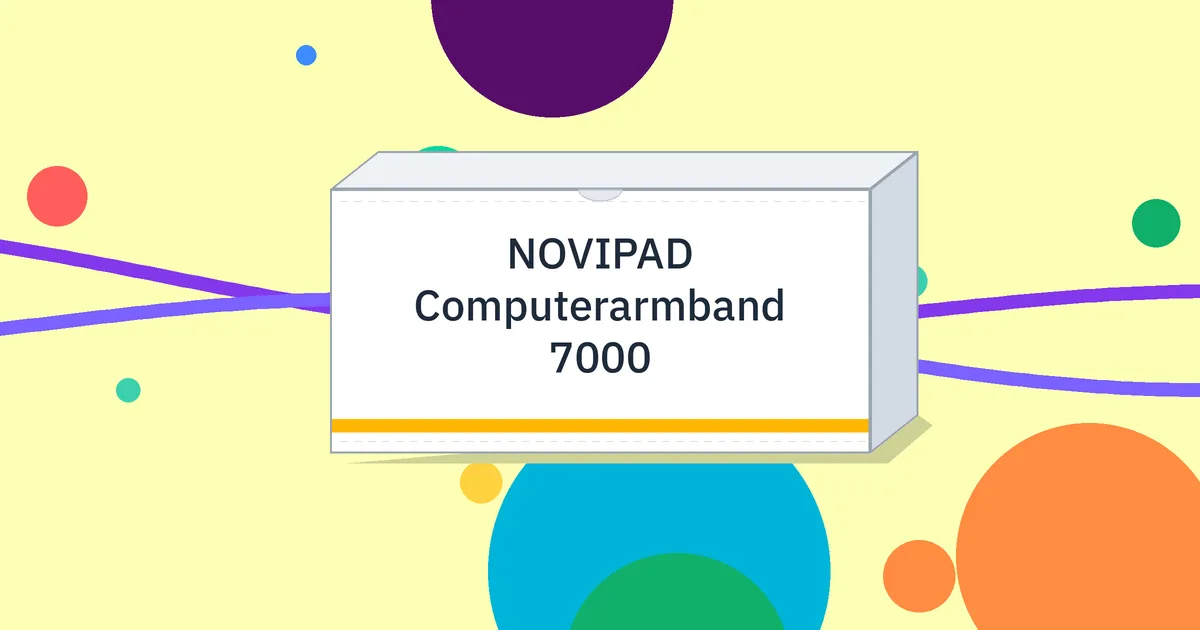Symbolbild: Packung mit der Aufschrift NOVIPAD Computerarmband 7000 (PZN 05497258) – Verfügbarkeit und Bezug in Apotheken in Frankfurt am Main