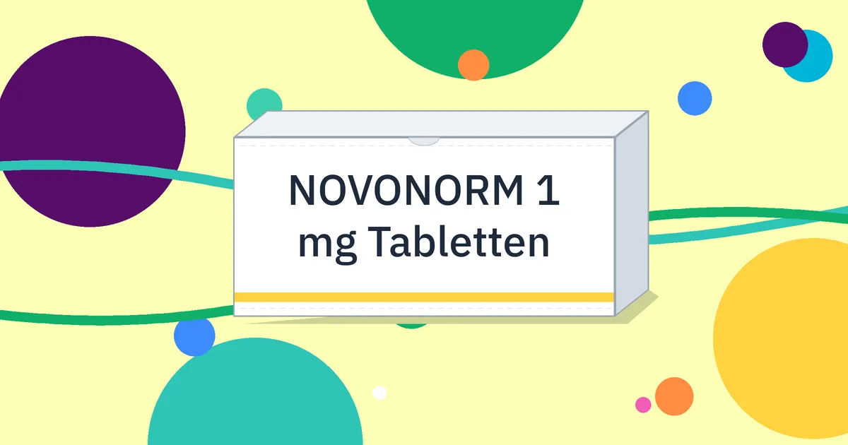 Symbolbild: Packung mit der Aufschrift NOVONORM 1 mg Tabletten (PZN 01307700) – Verfügbarkeit und Bezug in Apotheken in Frankfurt am Main