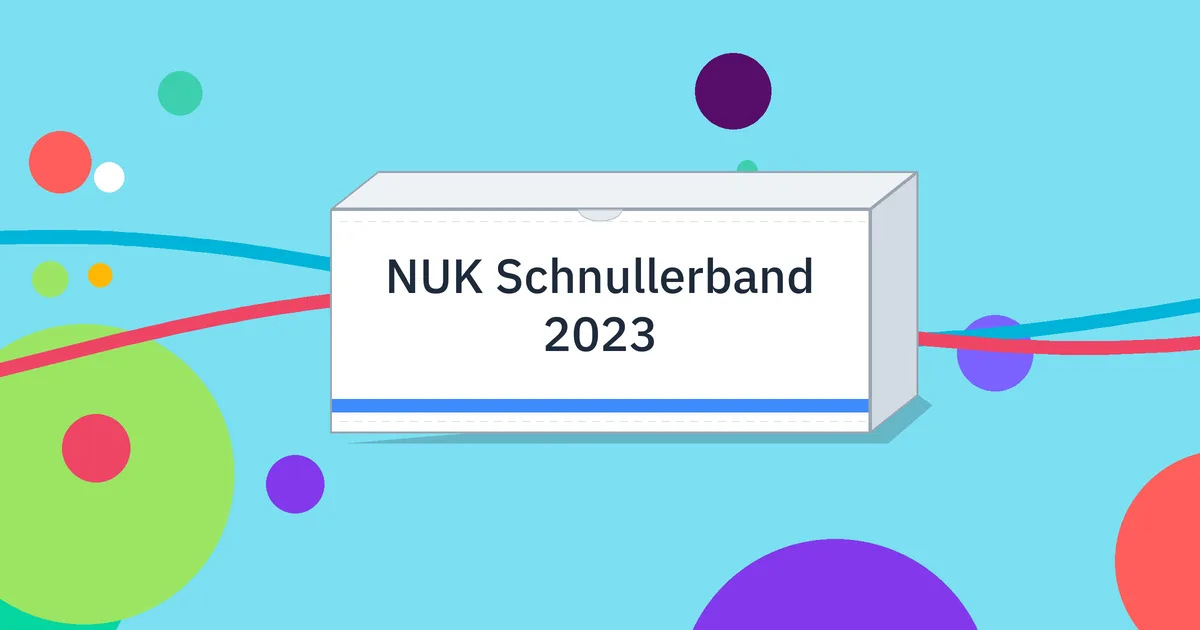 Symbolbild: Packung mit der Aufschrift NUK Schnullerband 2023 (PZN 18227112) – Verfügbarkeit und Bezug in Apotheken in Frankfurt am Main