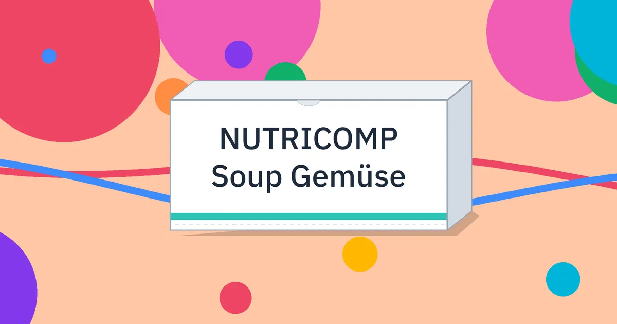 Symbolbild: Packung mit der Aufschrift NUTRICOMP Soup Gemüse (PZN 18323206) – Verfügbarkeit und Bezug in Apotheken in Frankfurt am Main