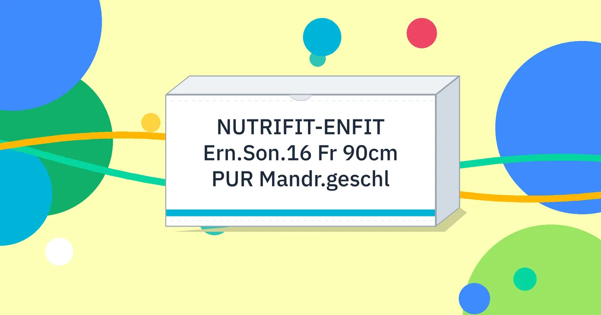 Symbolbild: Packung mit der Aufschrift NUTRIFIT-ENFIT Ern.Son.16 Fr 90cm PUR Mandr.geschl (PZN 14174040) – Verfügbarkeit und Bezug in Apotheken in Frankfurt am Main