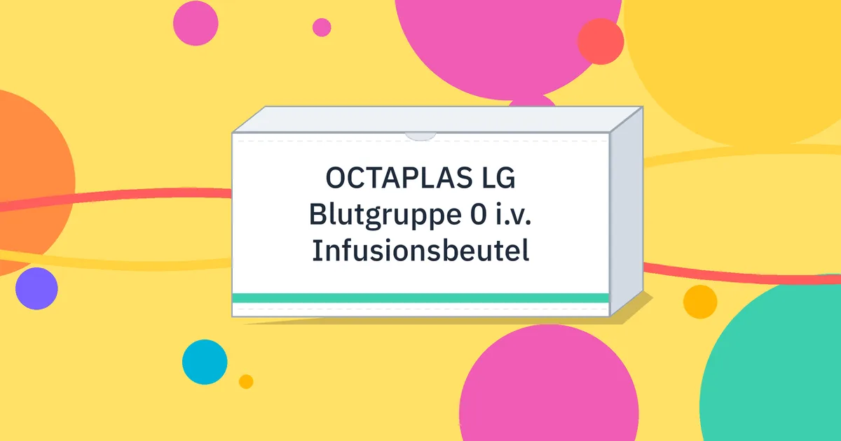 Symbolbild: Packung mit der Aufschrift OCTAPLAS LG Blutgruppe 0 i.v. Infusionsbeutel (PZN 09166446) – Verfügbarkeit und Bezug in Apotheken in Frankfurt am Main