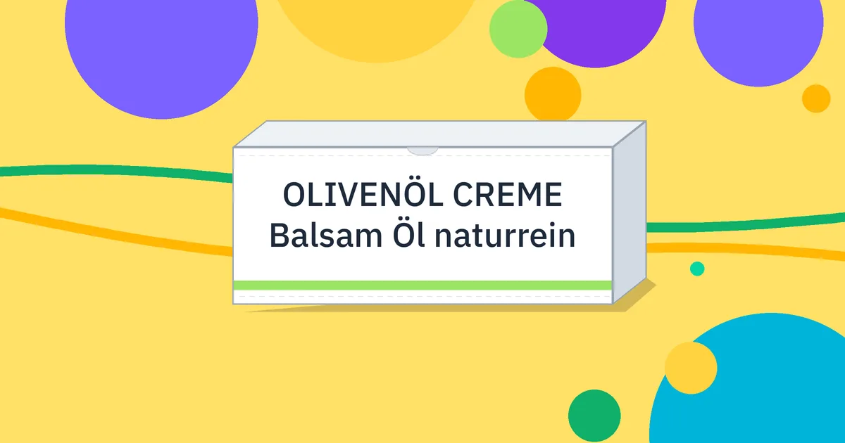 Symbolbild: Packung mit der Aufschrift OLIVENÖL CREME Balsam Öl naturrein (PZN 11067970) – Verfügbarkeit und Bezug in Apotheken in Frankfurt am Main
