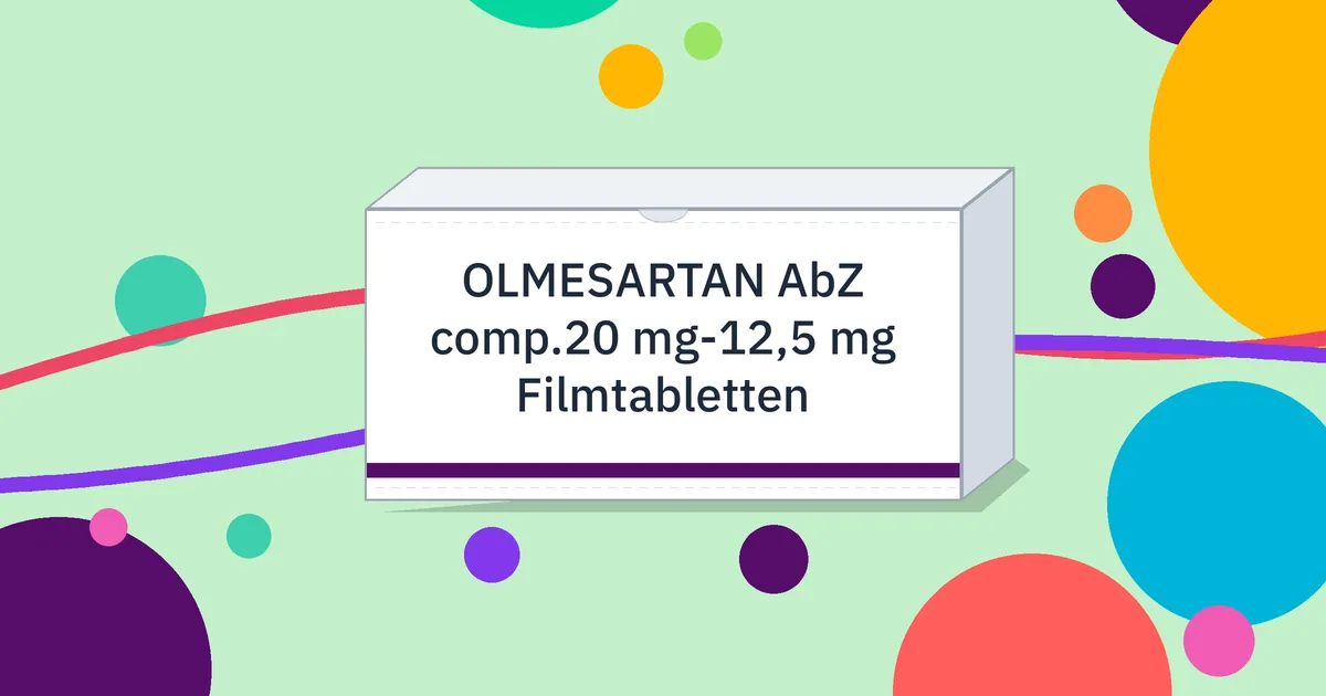 Symbolbild: Packung mit der Aufschrift OLMESARTAN AbZ comp.20 mg-12,5 mg Filmtabletten (PZN 12370707) – Verfügbarkeit und Bezug in Apotheken in Frankfurt am Main