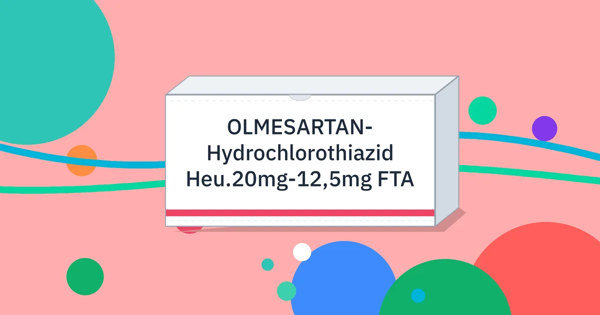 Symbolbild: Packung mit der Aufschrift OLMESARTAN-Hydrochlorothiazid Heu.20mg-12,5mg FTA (PZN 12359433) – Verfügbarkeit und Bezug in Apotheken in Frankfurt am Main