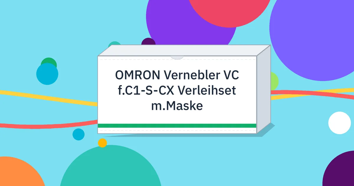 Symbolbild: Packung mit der Aufschrift OMRON Vernebler VC f.C1-S-CX Verleihset m.Maske (PZN 01004230) – Verfügbarkeit und Bezug in Apotheken in Frankfurt am Main
