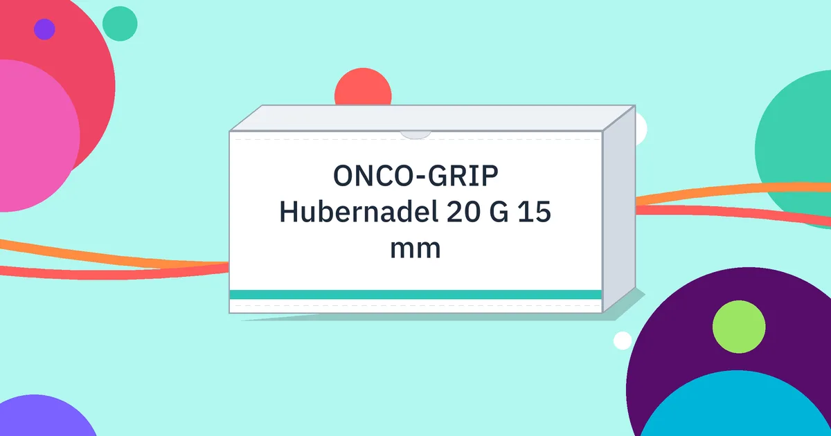 Symbolbild: Packung mit der Aufschrift ONCO-GRIP Hubernadel 20 G 15 mm (PZN 17978017) – Verfügbarkeit und Bezug in Apotheken in Frankfurt am Main