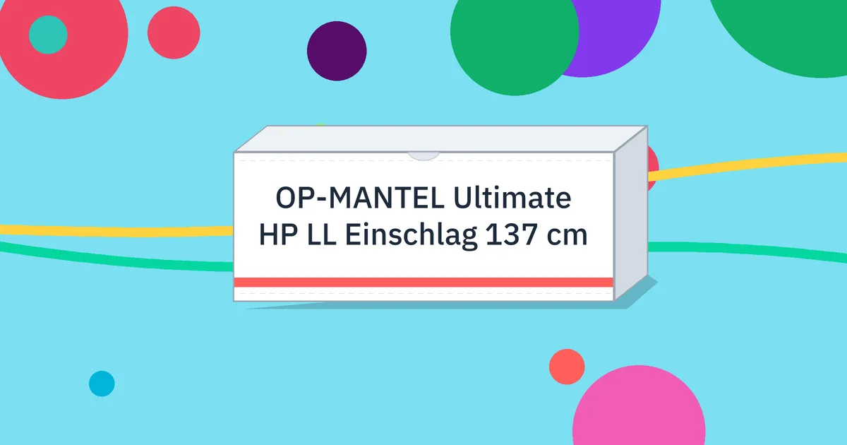 Symbolbild: Packung mit der Aufschrift OP-MANTEL Ultimate HP LL Einschlag 137 cm (PZN 13748088) – Verfügbarkeit und Bezug in Apotheken in Frankfurt am Main
