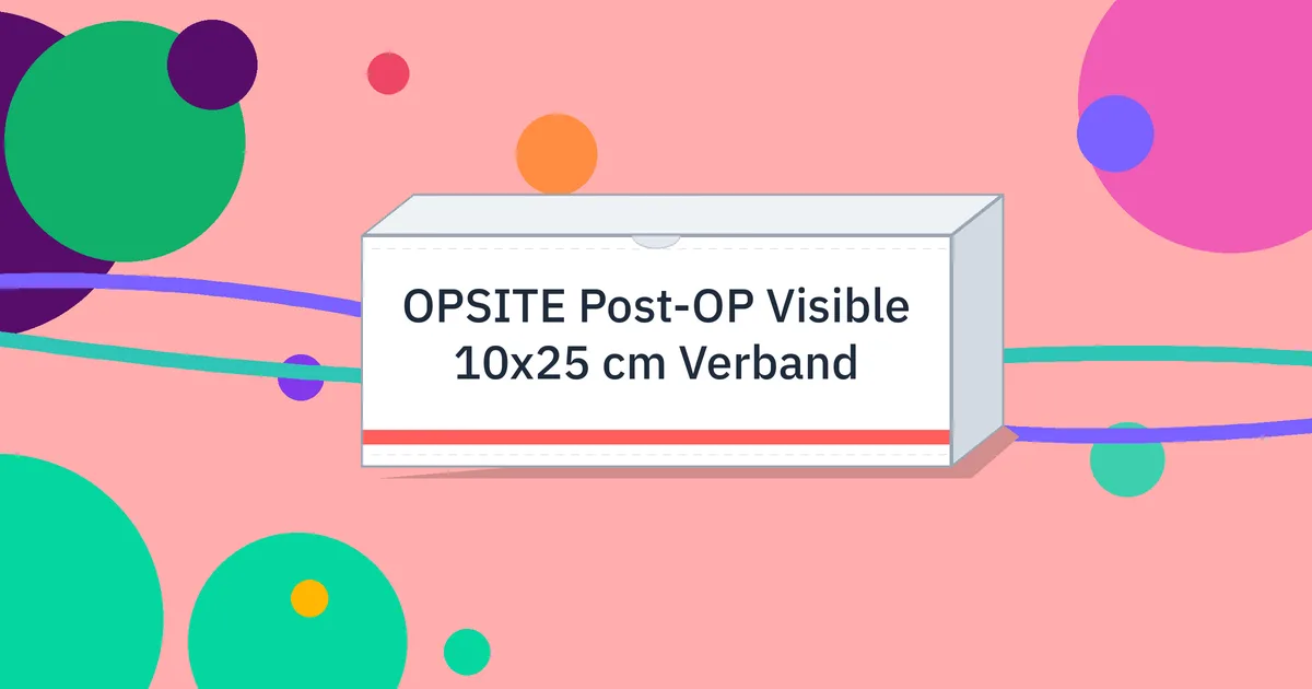 Symbolbild: Packung mit der Aufschrift OPSITE Post-OP Visible 10x25 cm Verband (PZN 00919335) – Verfügbarkeit und Bezug in Apotheken in Frankfurt am Main