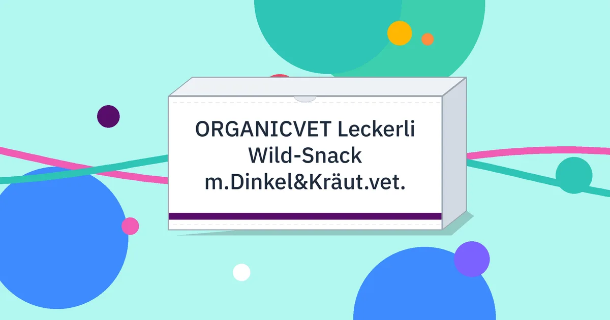 Symbolbild: Packung mit der Aufschrift ORGANICVET Leckerli Wild-Snack m.Dinkel&Kräut.vet. (PZN 00885062) – Verfügbarkeit und Bezug in Apotheken in Frankfurt am Main