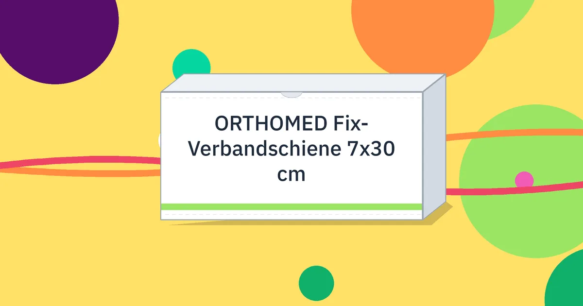 Symbolbild: Packung mit der Aufschrift ORTHOMED Fix-Verbandschiene 7x30 cm (PZN 11516907) – Verfügbarkeit und Bezug in Apotheken in Frankfurt am Main