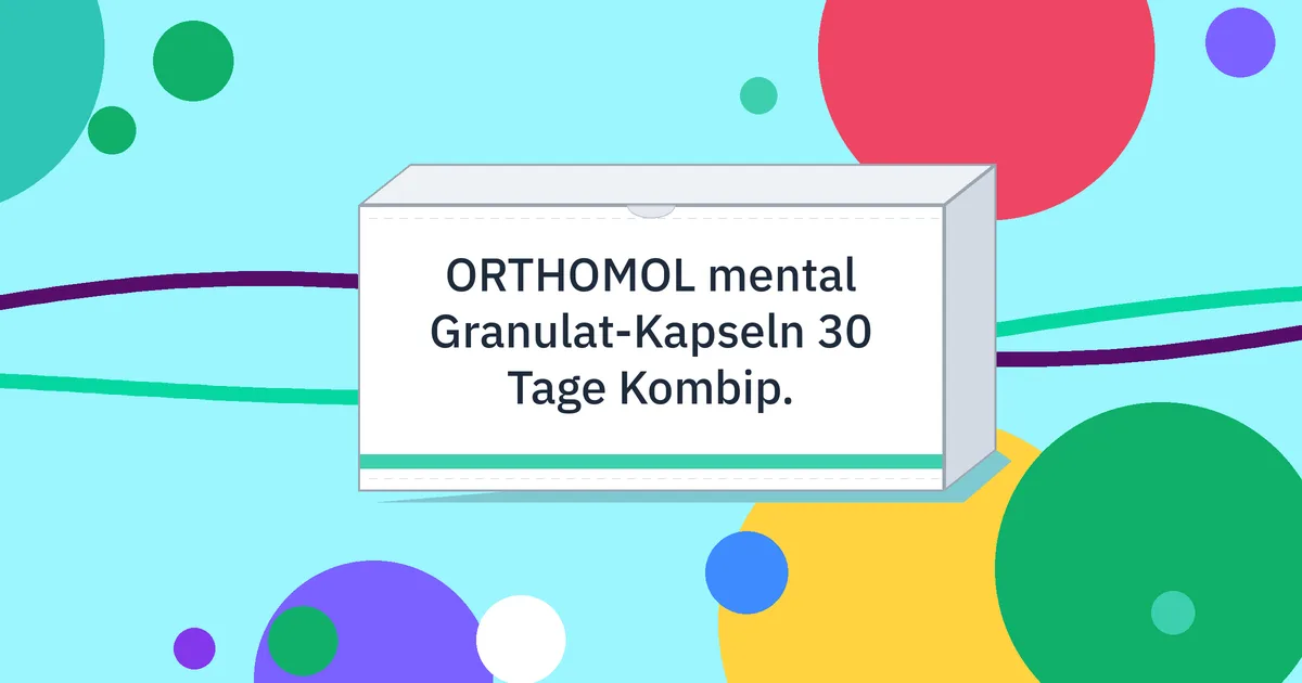 Symbolbild: Packung mit der Aufschrift ORTHOMOL mental Granulat-Kapseln 30 Tage Kombip. (PZN 05382070) – Verfügbarkeit und Bezug in Apotheken in Frankfurt am Main