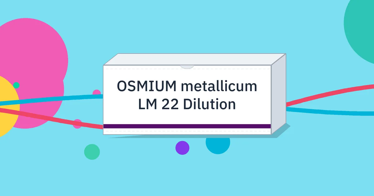 Symbolbild: Packung mit der Aufschrift OSMIUM metallicum LM 22 Dilution (PZN 12974121) – Verfügbarkeit und Bezug in Apotheken in Frankfurt am Main