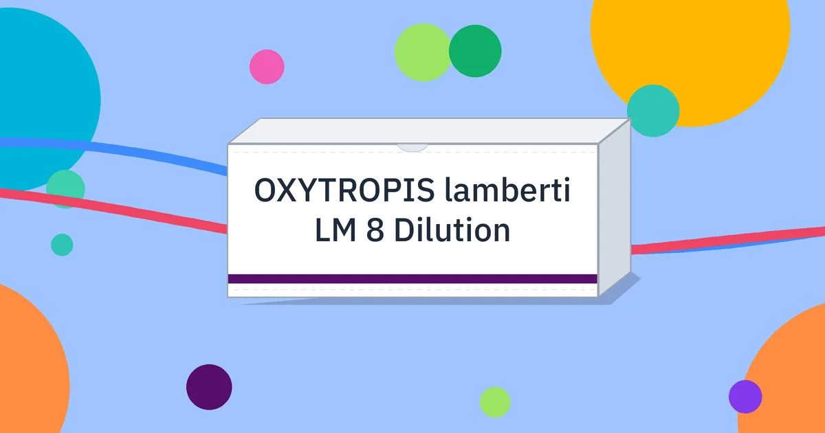 Symbolbild: Packung mit der Aufschrift OXYTROPIS lamberti LM 8 Dilution (PZN 13629805) – Verfügbarkeit und Bezug in Apotheken in Frankfurt am Main