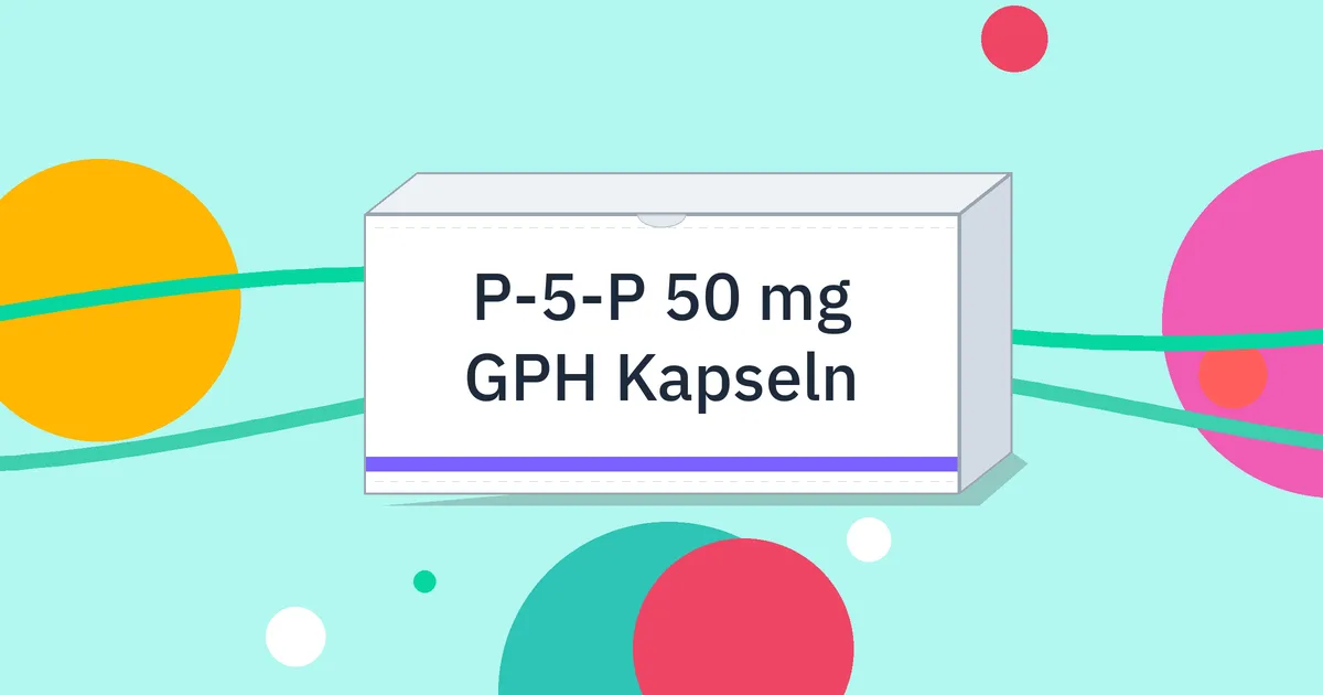 Symbolbild: Packung mit der Aufschrift P-5-P 50 mg GPH Kapseln (PZN 16935342) – Verfügbarkeit und Bezug in Apotheken in Frankfurt am Main