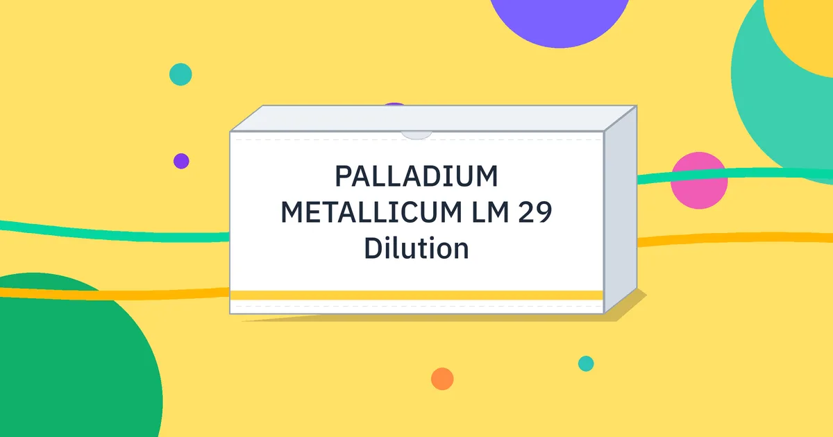 Symbolbild: Packung mit der Aufschrift PALLADIUM METALLICUM LM 29 Dilution (PZN 12975592) – Verfügbarkeit und Bezug in Apotheken in Frankfurt am Main
