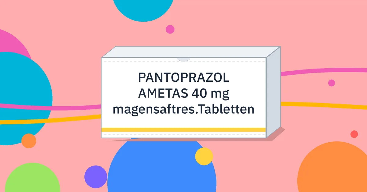 Symbolbild: Packung mit der Aufschrift PANTOPRAZOL AMETAS 40 mg magensaftres.Tabletten (PZN 18603182) – Verfügbarkeit und Bezug in Apotheken in Frankfurt am Main
