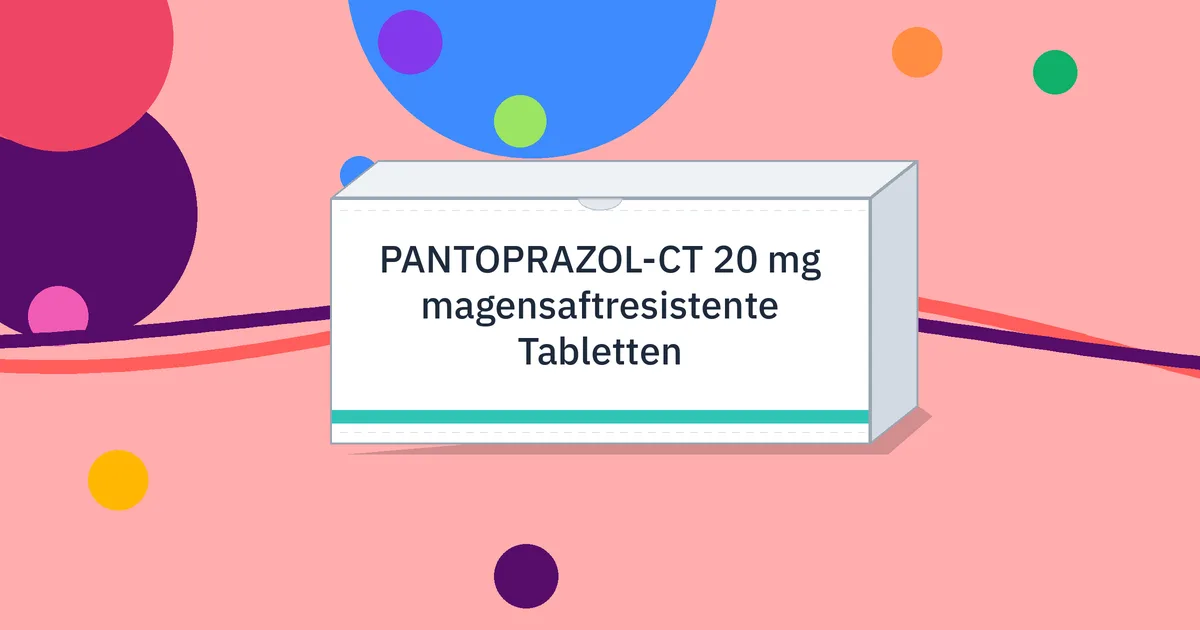 Symbolbild: Packung mit der Aufschrift PANTOPRAZOL-CT 20 mg magensaftresistente Tabletten (PZN 01268466) – Verfügbarkeit und Bezug in Apotheken in Frankfurt am Main