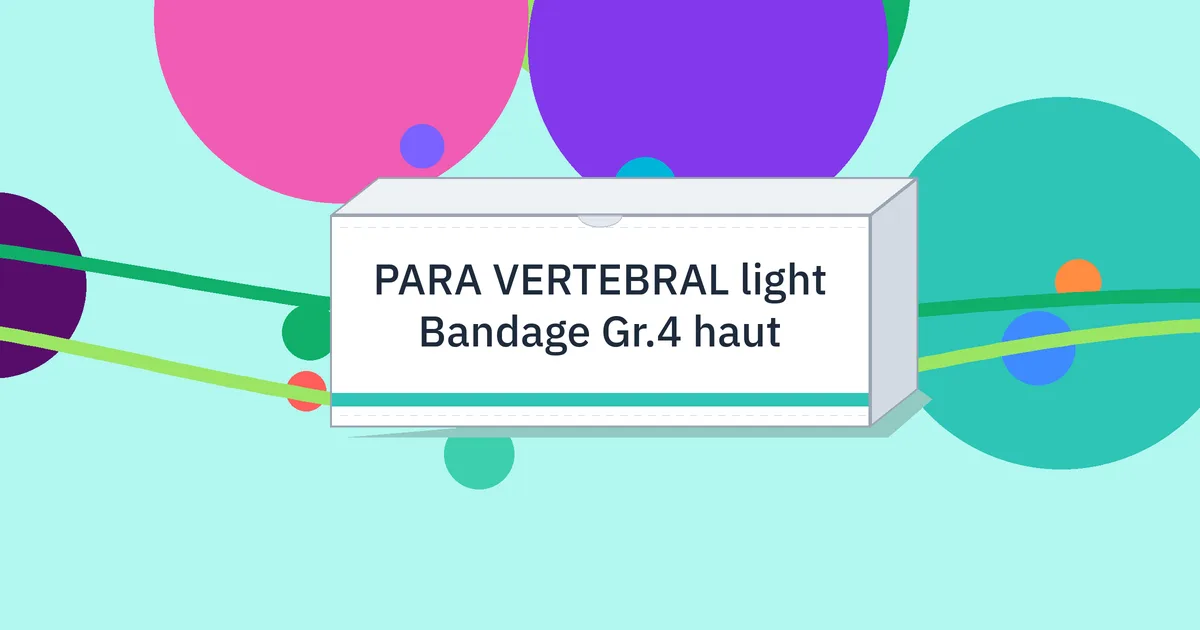 Symbolbild: Packung mit der Aufschrift PARA VERTEBRAL light Bandage Gr.4 haut (PZN 10003614) – Verfügbarkeit und Bezug in Apotheken in Frankfurt am Main