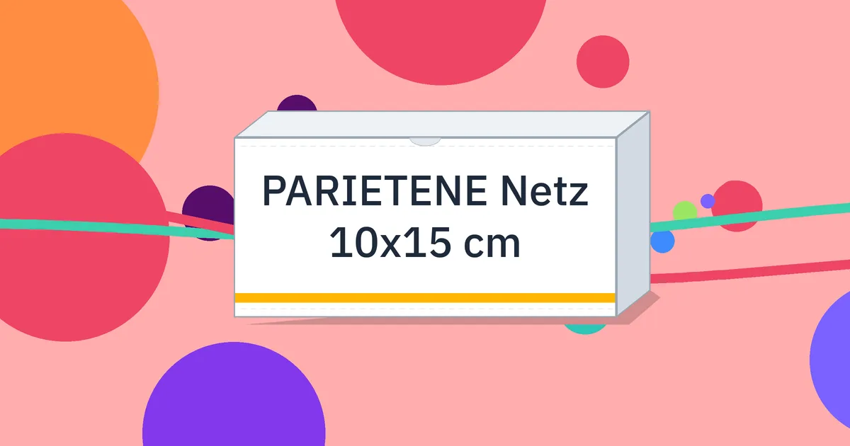 Symbolbild: Packung mit der Aufschrift PARIETENE Netz 10x15 cm (PZN 00194903) – Verfügbarkeit und Bezug in Apotheken in Frankfurt am Main