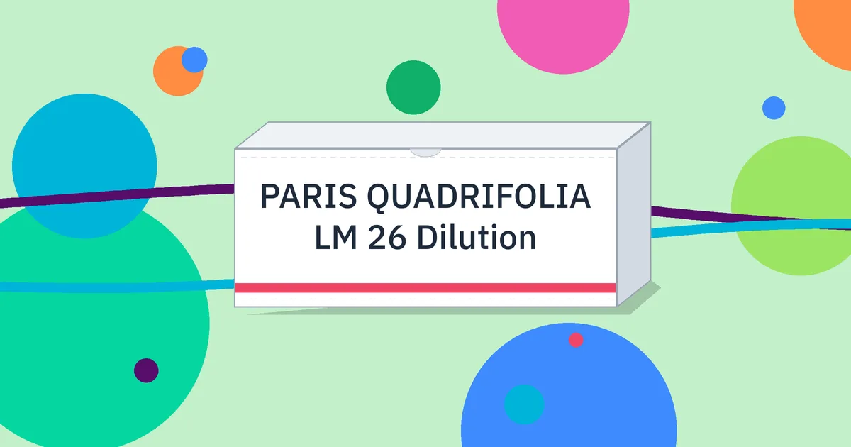 Symbolbild: Packung mit der Aufschrift PARIS QUADRIFOLIA LM 26 Dilution (PZN 13632026) – Verfügbarkeit und Bezug in Apotheken in Frankfurt am Main