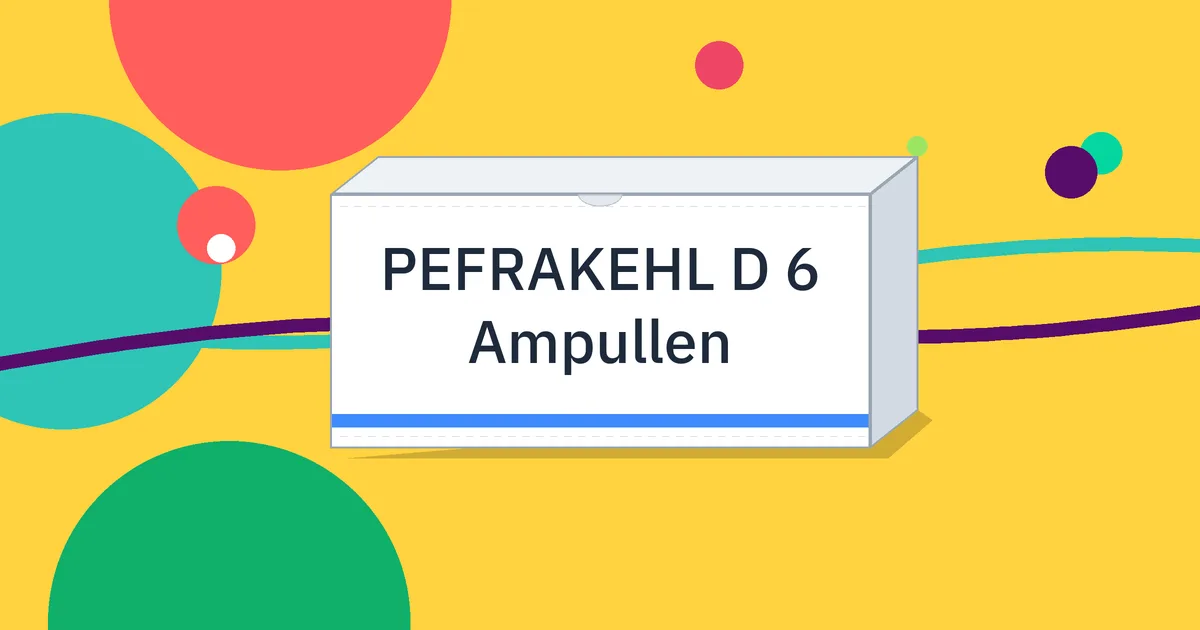 Symbolbild: Packung mit der Aufschrift PEFRAKEHL D 6 Ampullen (PZN 03206937) – Verfügbarkeit und Bezug in Apotheken in Frankfurt am Main
