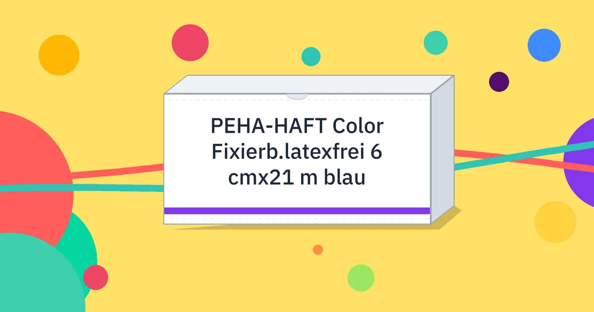 Symbolbild: Packung mit der Aufschrift PEHA-HAFT Color Fixierb.latexfrei 6 cmx21 m blau (PZN 20573821) – Verfügbarkeit und Bezug in Apotheken in Frankfurt am Main