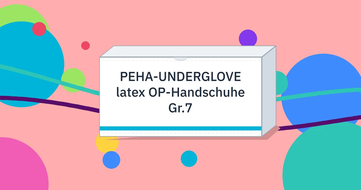 Symbolbild: Packung mit der Aufschrift PEHA-UNDERGLOVE latex OP-Handschuhe Gr.7 (PZN 10387684) – Verfügbarkeit und Bezug in Apotheken in Frankfurt am Main