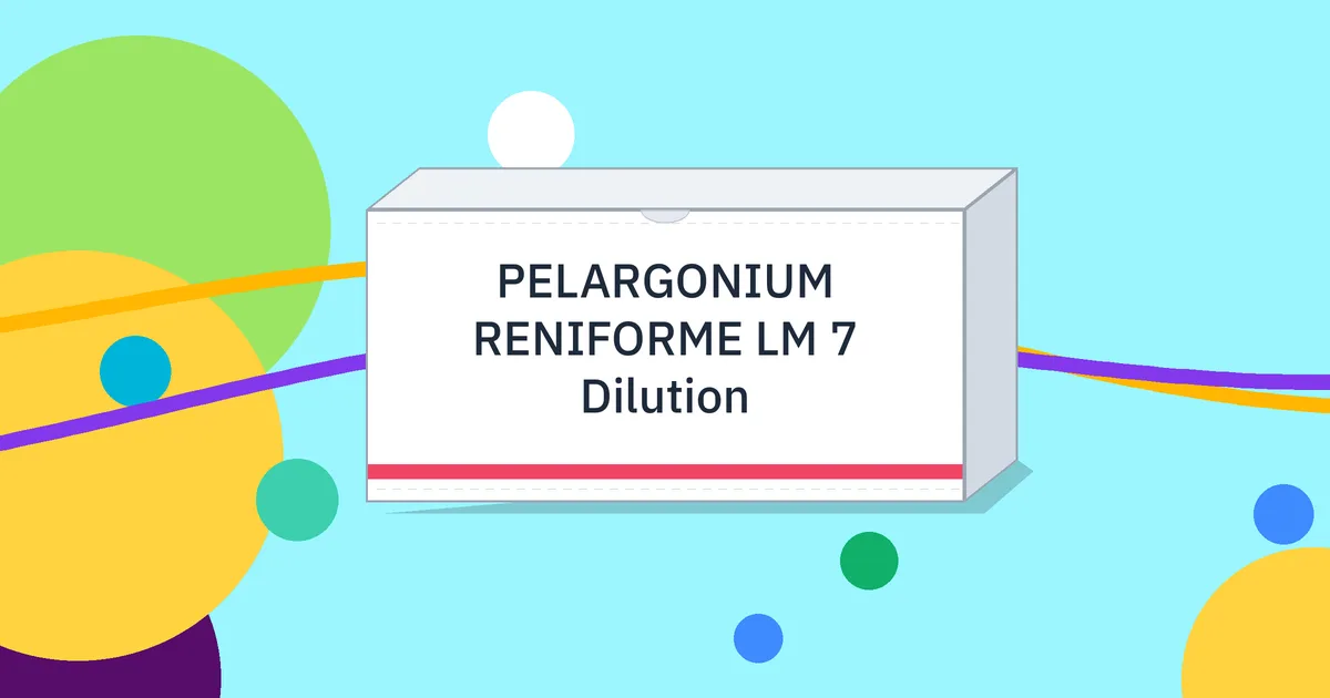 Symbolbild: Packung mit der Aufschrift PELARGONIUM RENIFORME LM 7 Dilution (PZN 13633190) – Verfügbarkeit und Bezug in Apotheken in Frankfurt am Main
