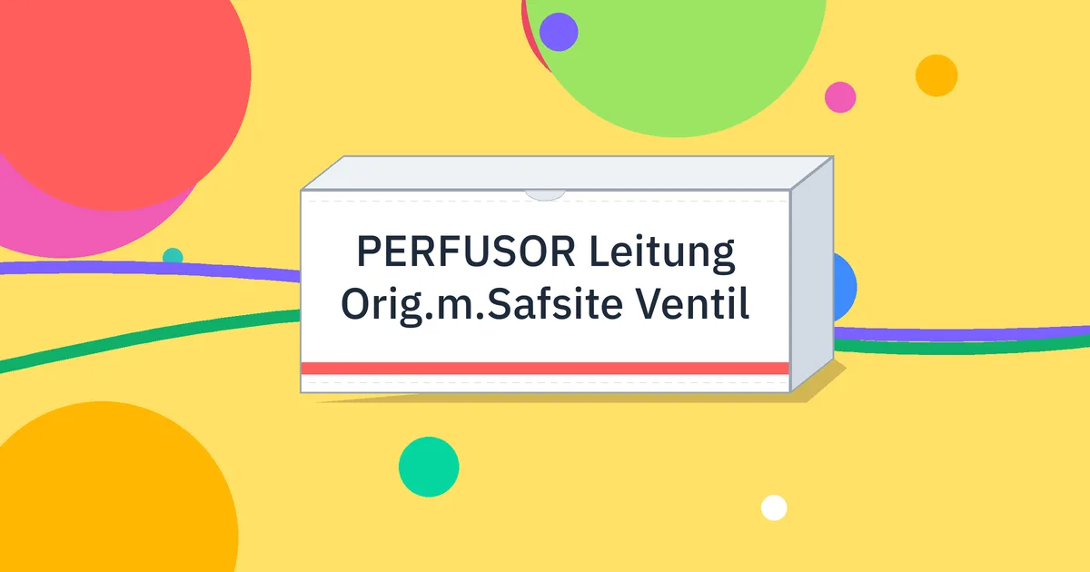 Symbolbild: Packung mit der Aufschrift PERFUSOR Leitung Orig.m.Safsite Ventil (PZN 06100524) – Verfügbarkeit und Bezug in Apotheken in Frankfurt am Main