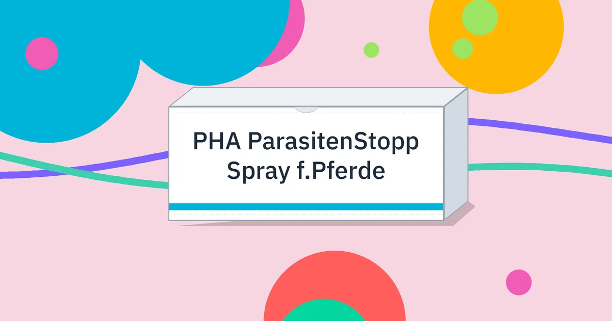Symbolbild: Packung mit der Aufschrift PHA ParasitenStopp Spray f.Pferde (PZN 09670966) – Verfügbarkeit und Bezug in Apotheken in Frankfurt am Main