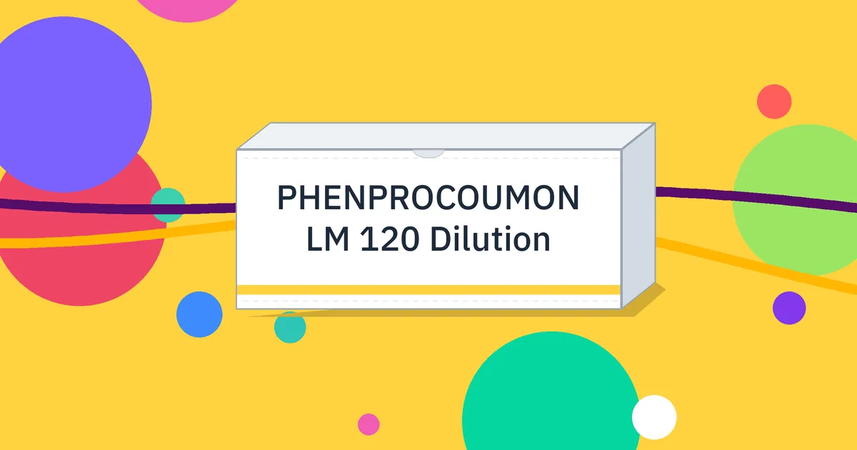Symbolbild: Packung mit der Aufschrift PHENPROCOUMON LM 120 Dilution (PZN 13638193) – Verfügbarkeit und Bezug in Apotheken in Frankfurt am Main