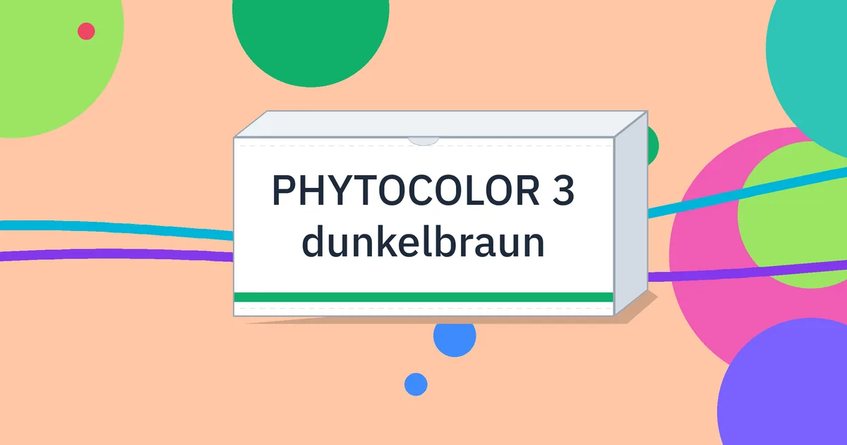 Symbolbild: Packung mit der Aufschrift PHYTOCOLOR 3 dunkelbraun (PZN 18427957) – Verfügbarkeit und Bezug in Apotheken in Frankfurt am Main