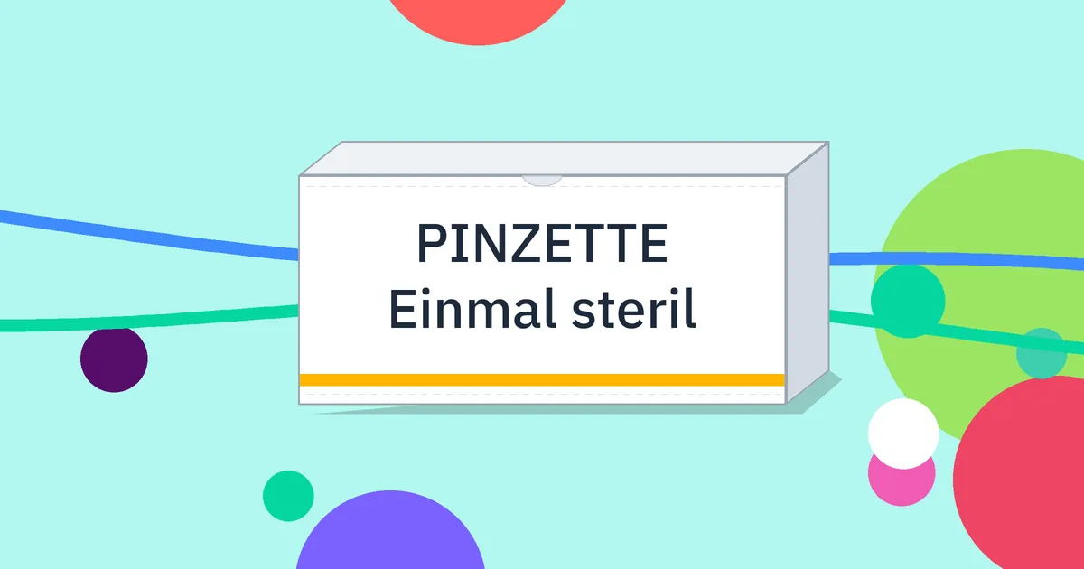 Symbolbild: Packung mit der Aufschrift PINZETTE Einmal steril (PZN 03175639) – Verfügbarkeit und Bezug in Apotheken in Frankfurt am Main