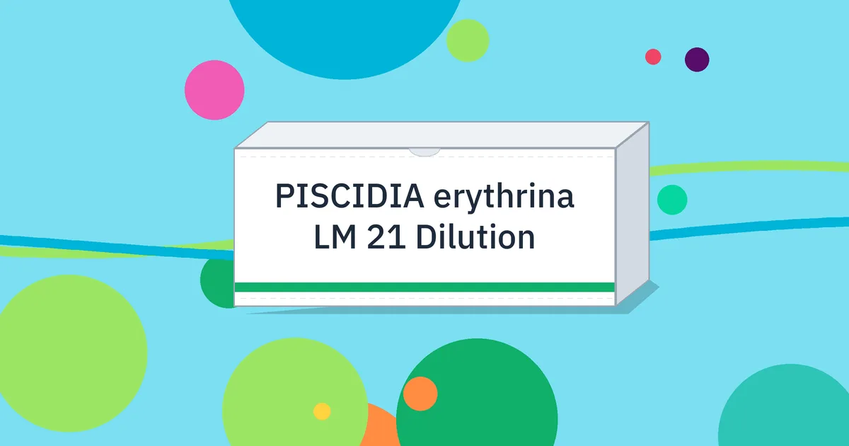 Symbolbild: Packung mit der Aufschrift PISCIDIA erythrina LM 21 Dilution (PZN 13645862) – Verfügbarkeit und Bezug in Apotheken in Frankfurt am Main