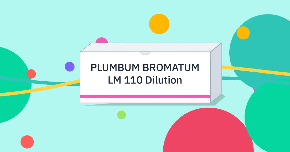 Symbolbild: Packung mit der Aufschrift PLUMBUM BROMATUM LM 110 Dilution (PZN 13040053) – Verfügbarkeit und Bezug in Apotheken in Frankfurt am Main