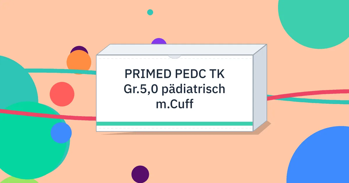 Symbolbild: Packung mit der Aufschrift PRIMED PEDC TK Gr.5,0 pädiatrisch m.Cuff (PZN 11108893) – Verfügbarkeit und Bezug in Apotheken in Frankfurt am Main