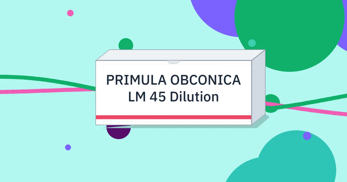 Symbolbild: Packung mit der Aufschrift PRIMULA OBCONICA LM 45 Dilution (PZN 13667289) – Verfügbarkeit und Bezug in Apotheken in Frankfurt am Main